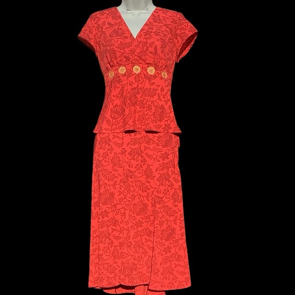 Judith Hart | Dresses | Judith Hart 2 Piece Dress Set Red With Gold ...